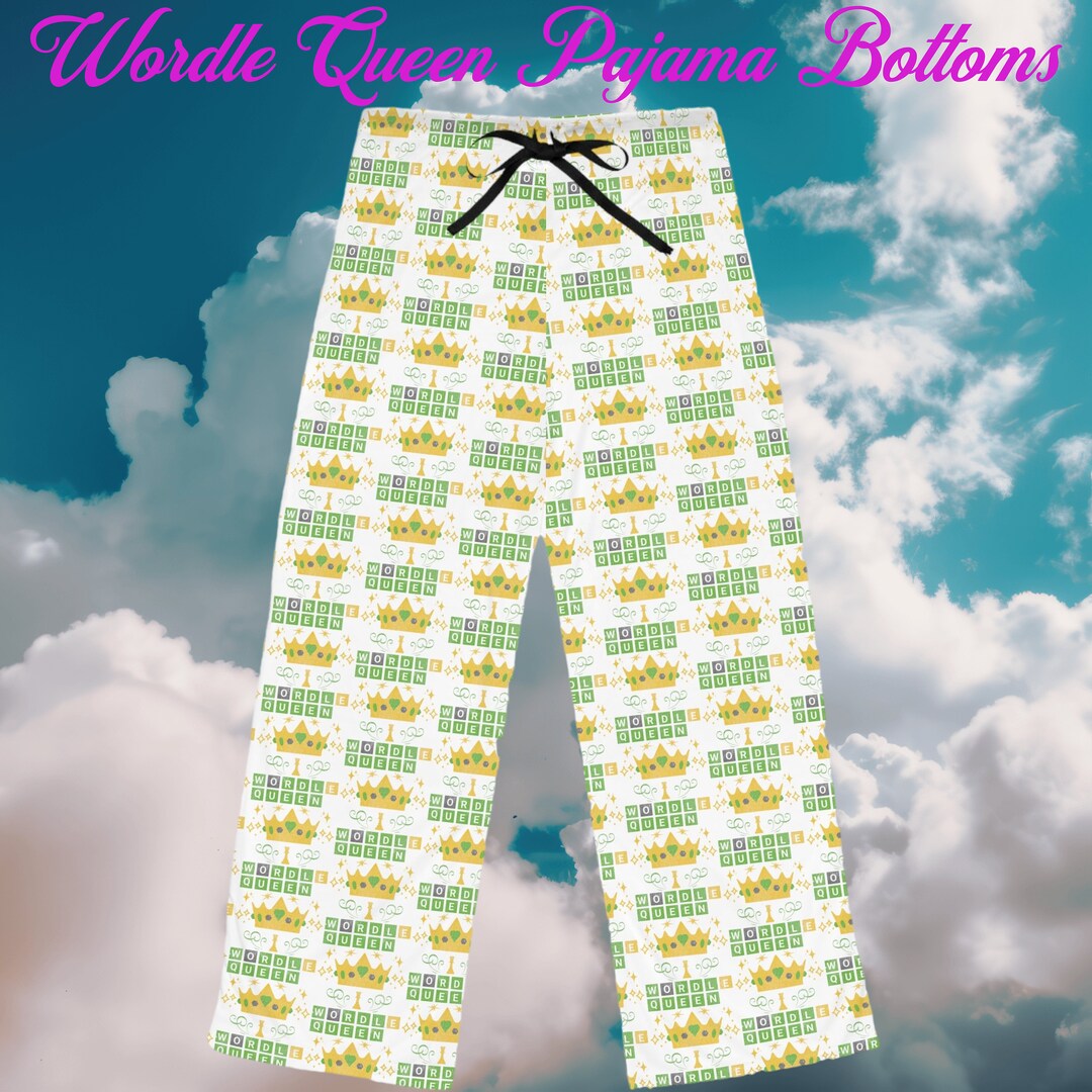 Funny Wordle Queen Wife or Mom Gift Idea Women's Pajama Pants (all Over ...