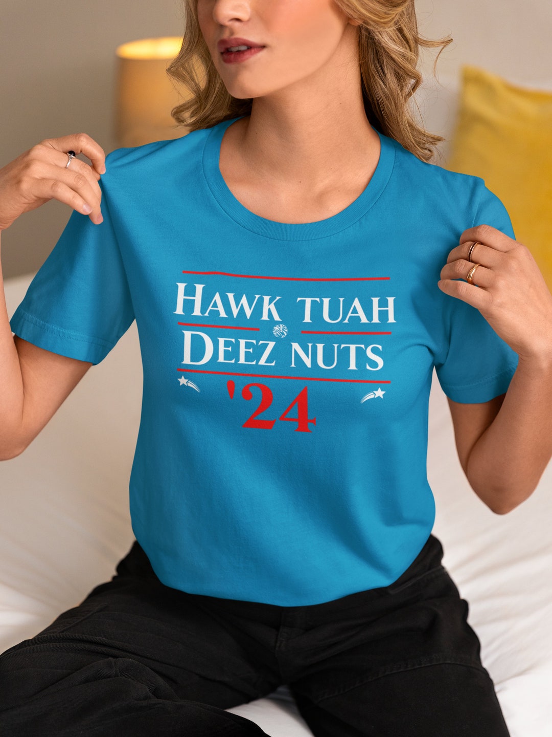 Hawk Tuah and Deez Nuts '24 Funny Election Gift Comfort Colors Unisex ...