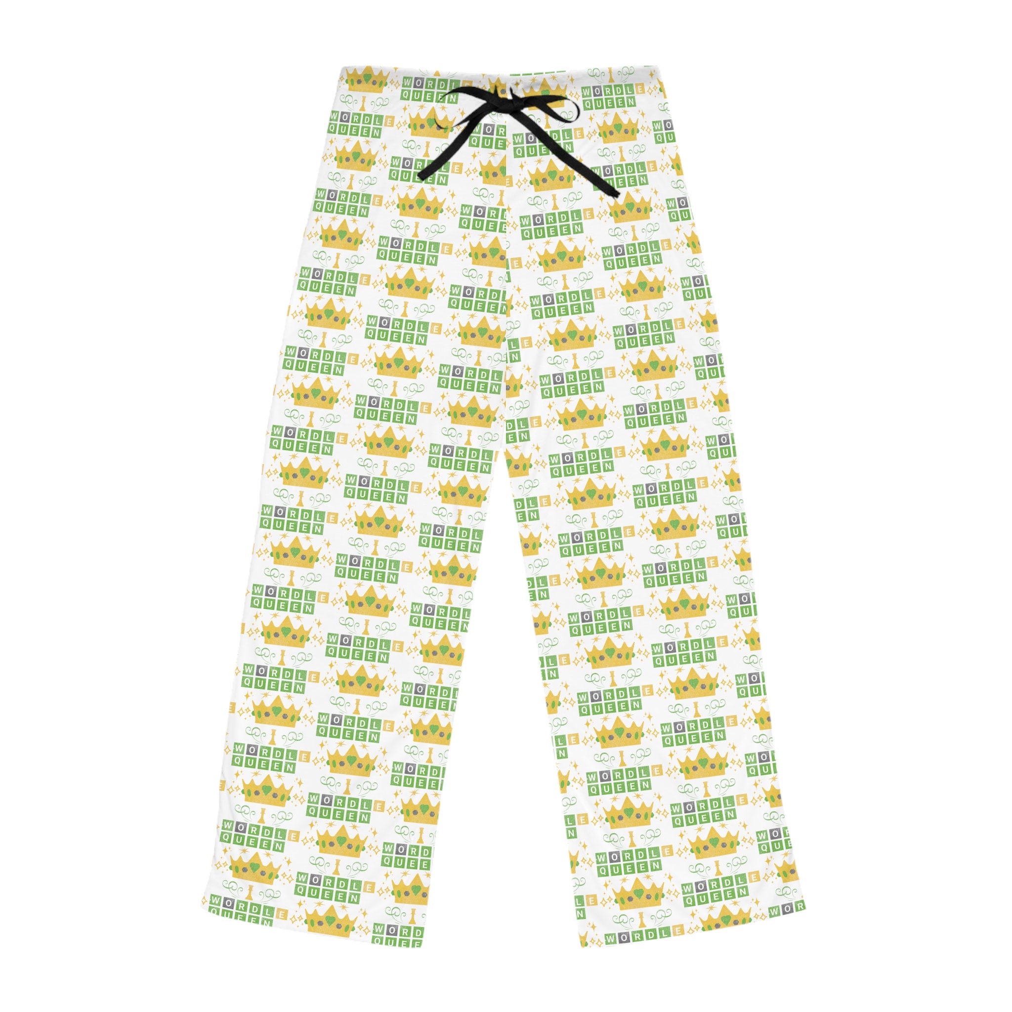 Funny Wordle Queen Wife or Mom Gift Idea Women's Pajama Pants (all Over ...