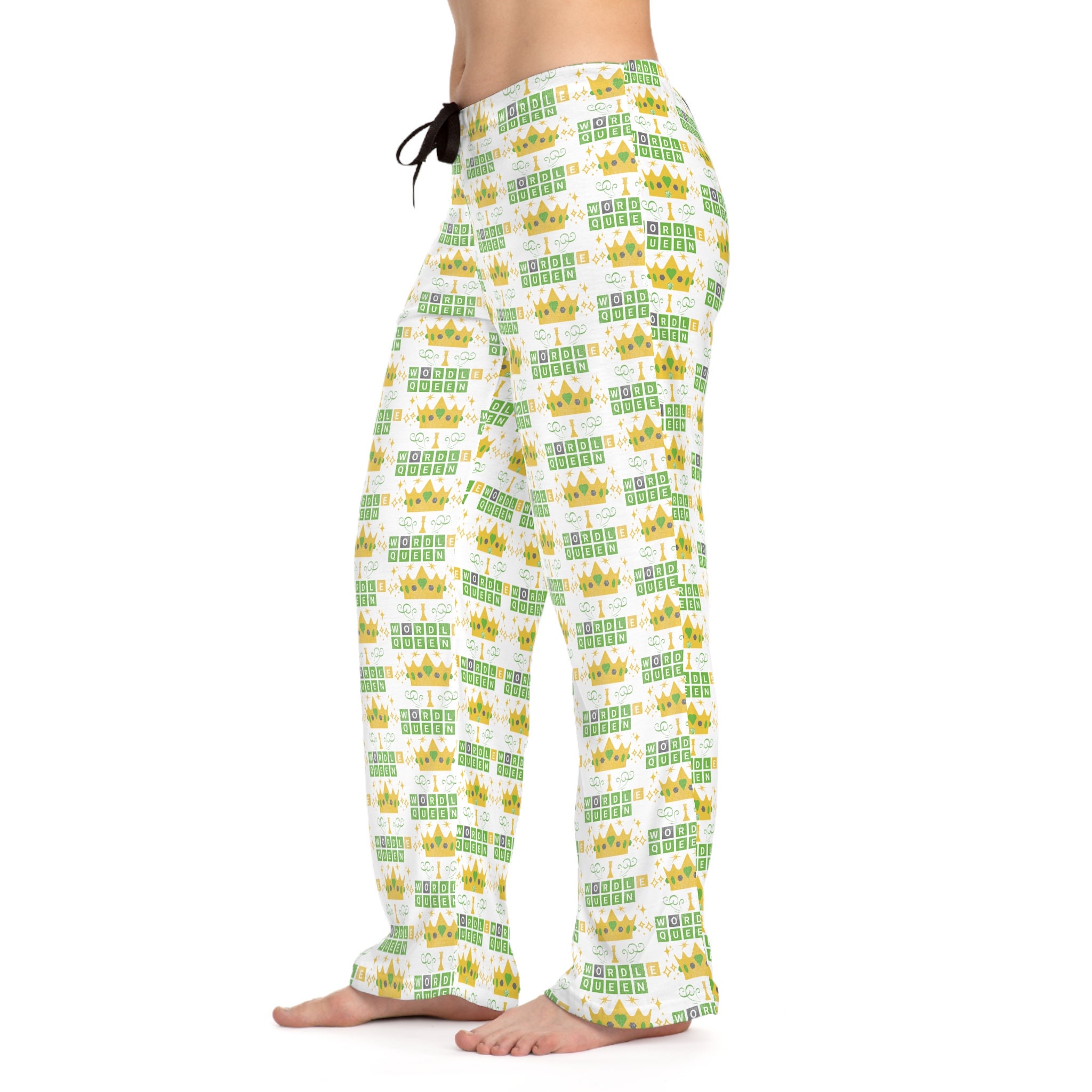 Funny Wordle Queen Wife or Mom Gift Idea Women's Pajama Pants (all Over ...