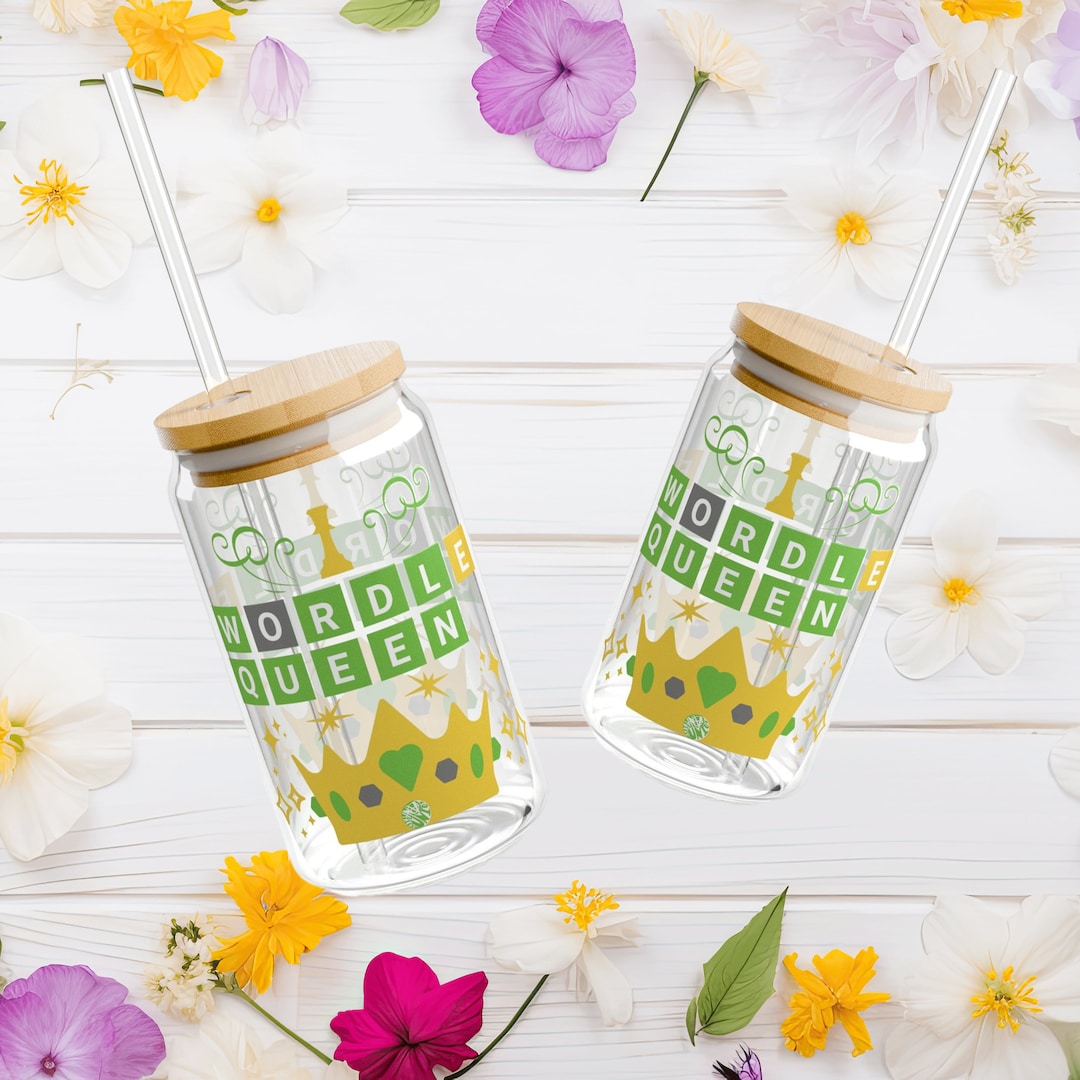 Funny Wordle Queen Word Game Gift Idea Sipper Glass Tumbler, 16oz - Etsy
