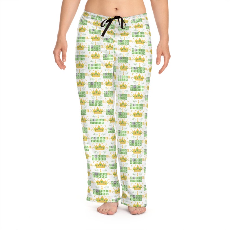 Funny Wordle Queen Wife or Mom Gift Idea Women's Pajama Pants (all Over ...
