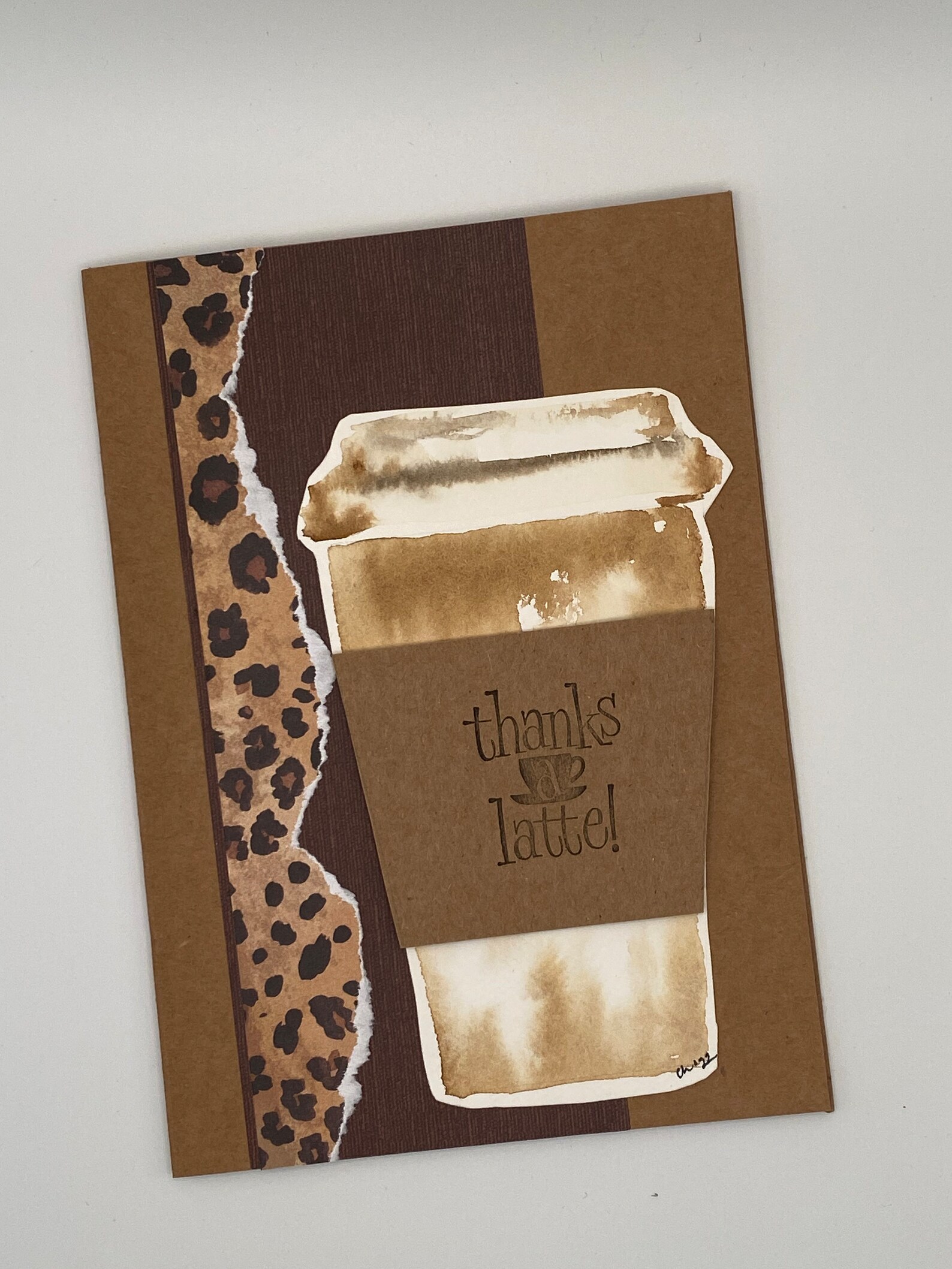 E. Coffee Theme Hand Painted Card Set, 4 5x7 Cards With Envelopes ...
