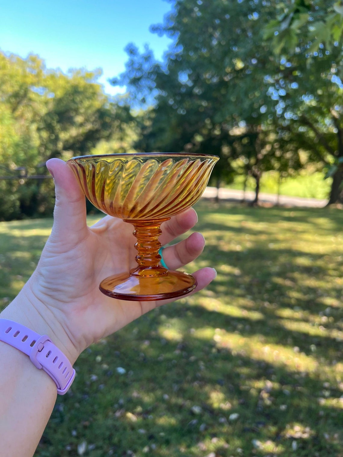 Imperial Twisted Optic Orange Sherbet Cups - Etsy