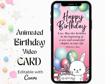 The Happecard Animated Birthday Electronic Card Happy - Etsy