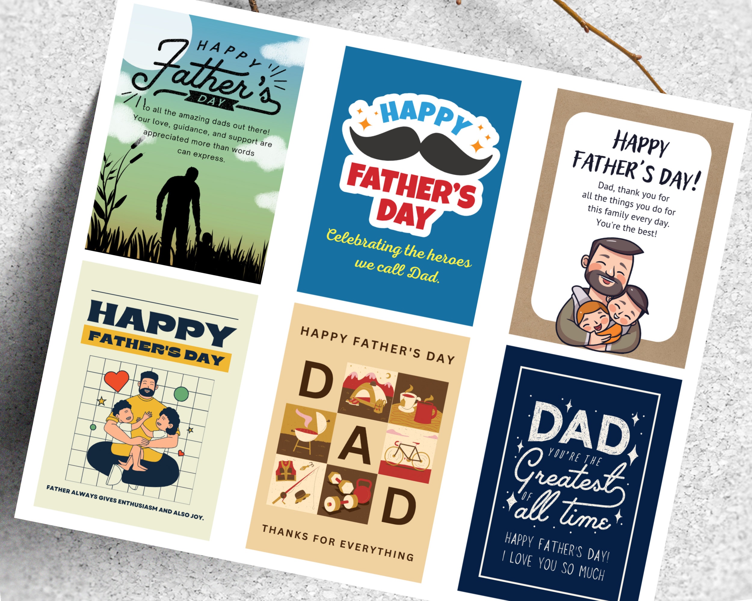 18 Happy Father's Day Printable Cards, Cute Father's Day Greeting Card ...