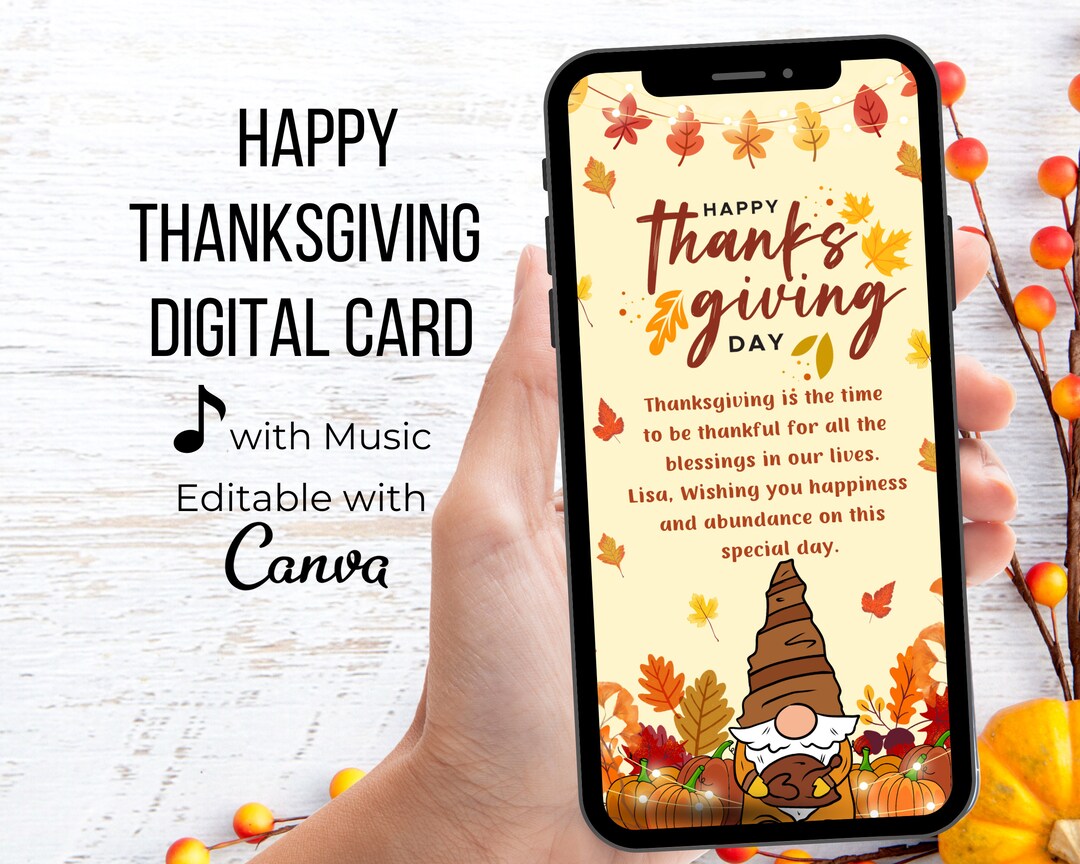 Happy Thanksgiving Video Card, Animated Happy Thanksgiving Custom Card ...