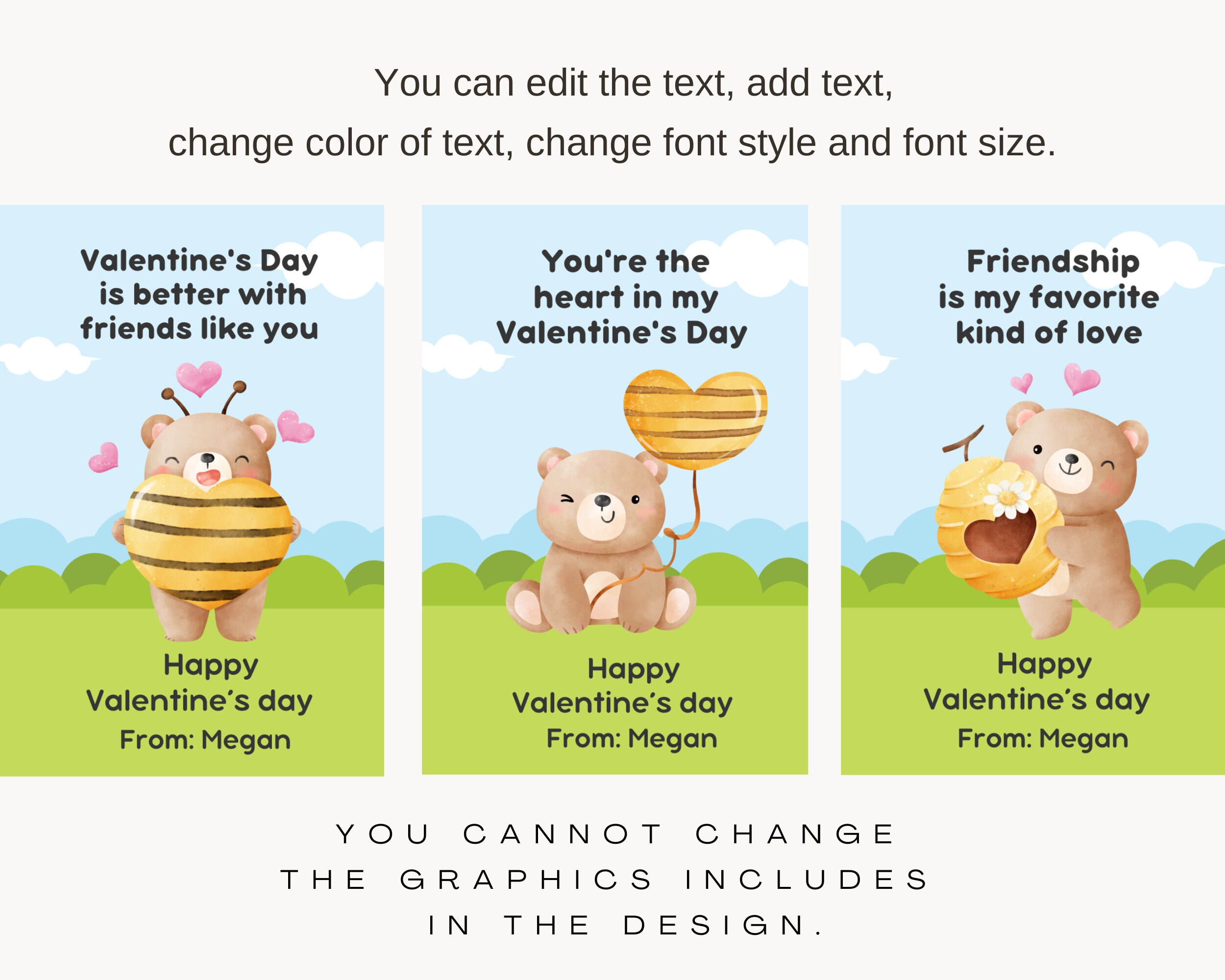 Teddy Bear Valentine's Day Cards, Printable Bear Valentines Cards ...