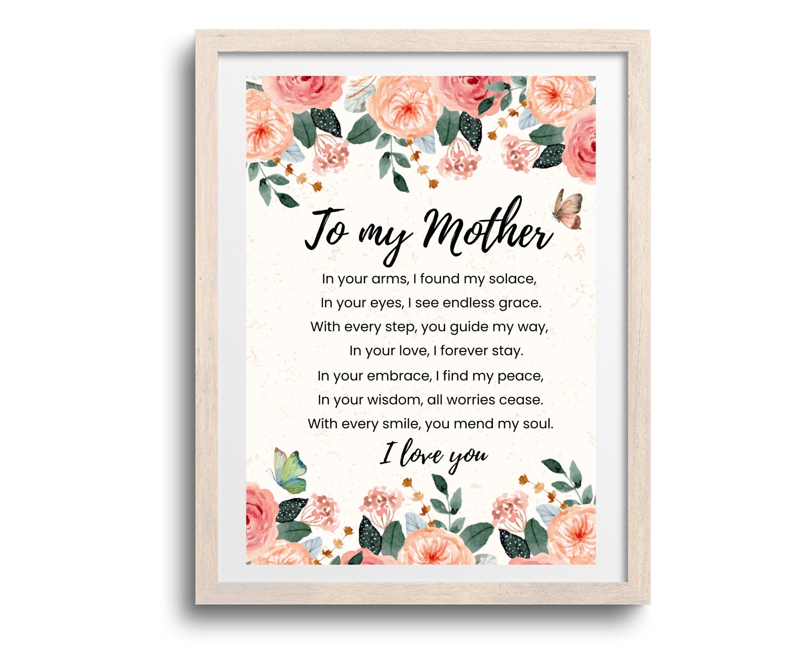 Editable Mom Poem, Printable Gift for Mom, Mother's Day Gift, Greeting ...