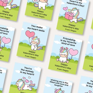Unicorn Valentine's Day Cards: Printable, Editable (digital Download ...