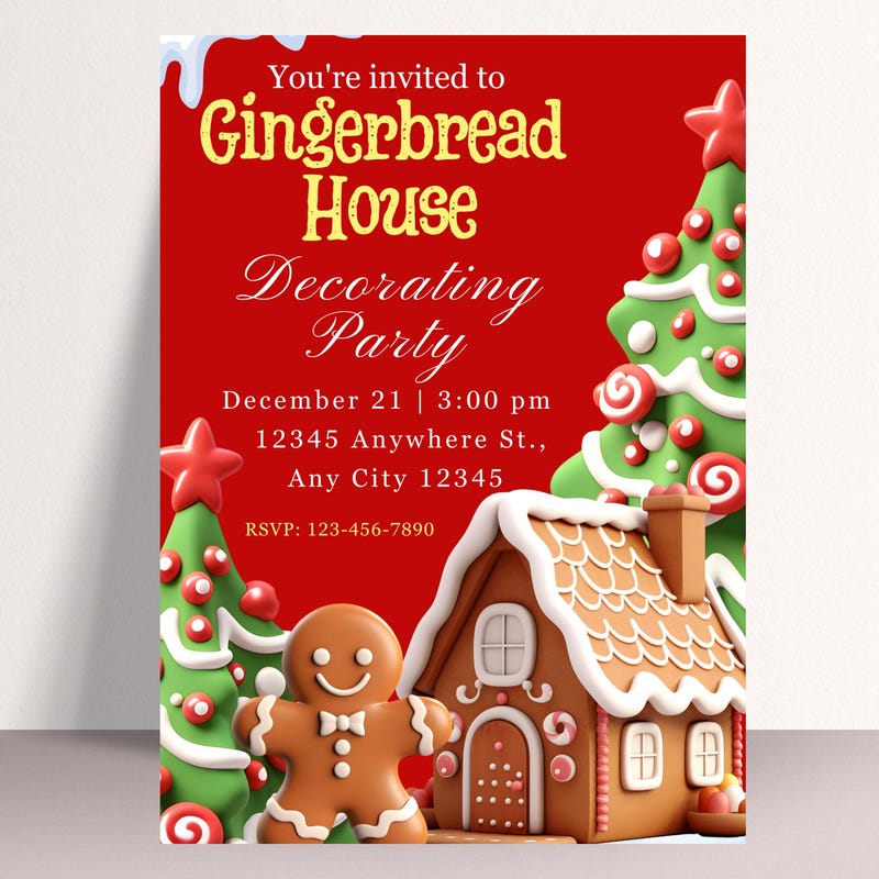 Gingerbread Invite - Etsy