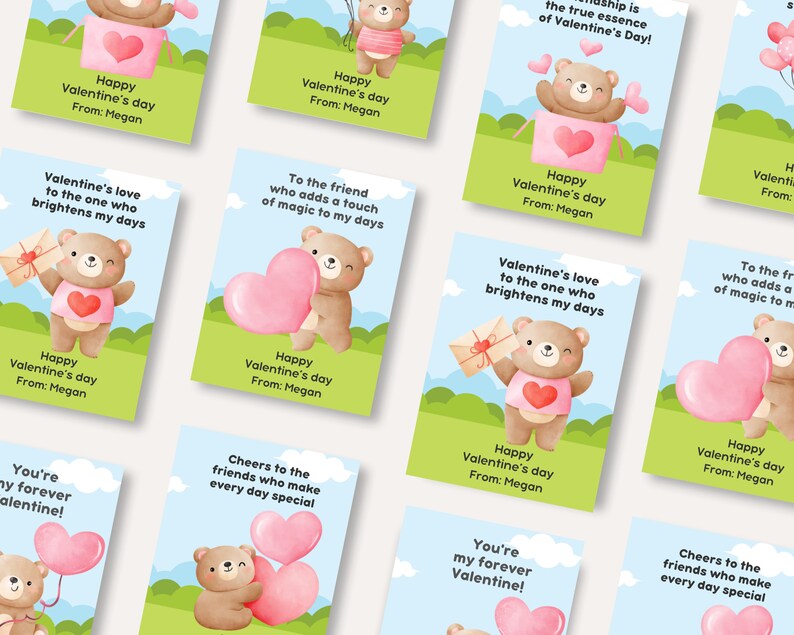 Teddy Bear Valentine's Day Cards, Printable Bear Valentines Cards ...