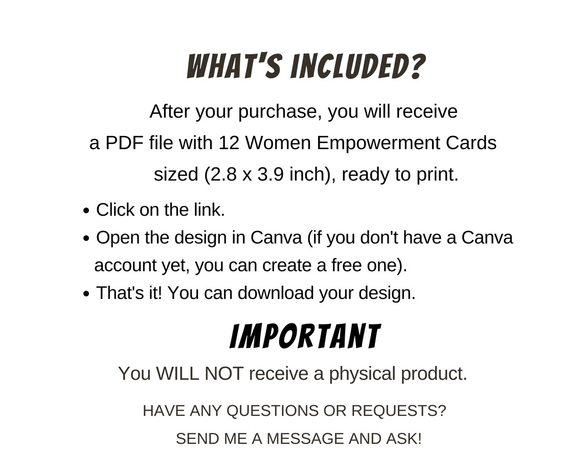 12 Women Empower Printable Cards, Women's Empowerment Cards, Female ...