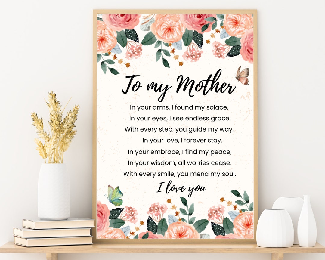 Editable Mom Poem, Printable Gift for Mom, Mother's Day Gift, Greeting ...
