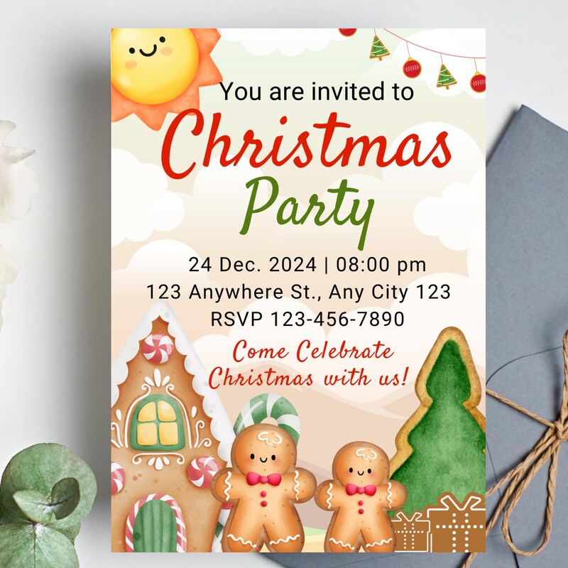 Gingerbread Invite - Etsy