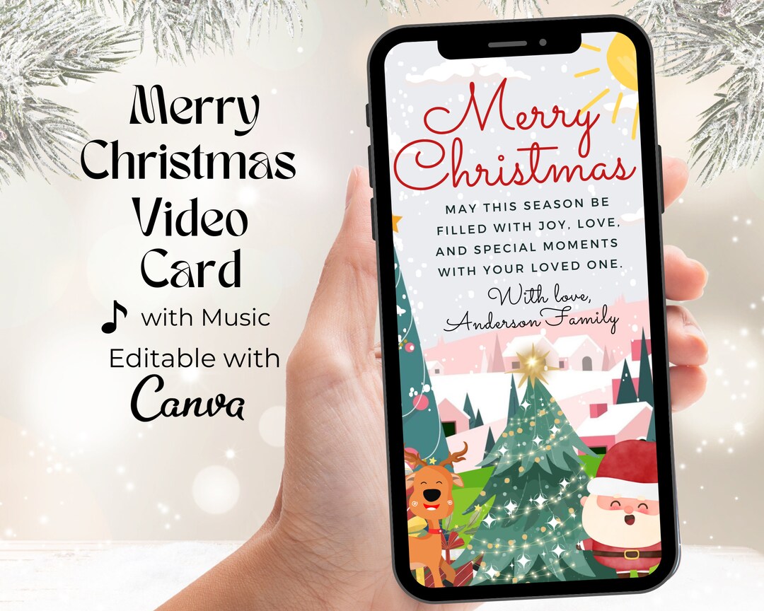 Merry Christmas Video Card, Animated Christmas Greeting Video Card ...