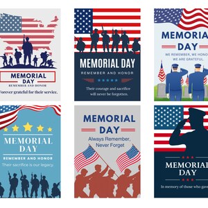 18 Memorial Day Printable Cards, Honoring Our Heroes Card Set, 18 ...