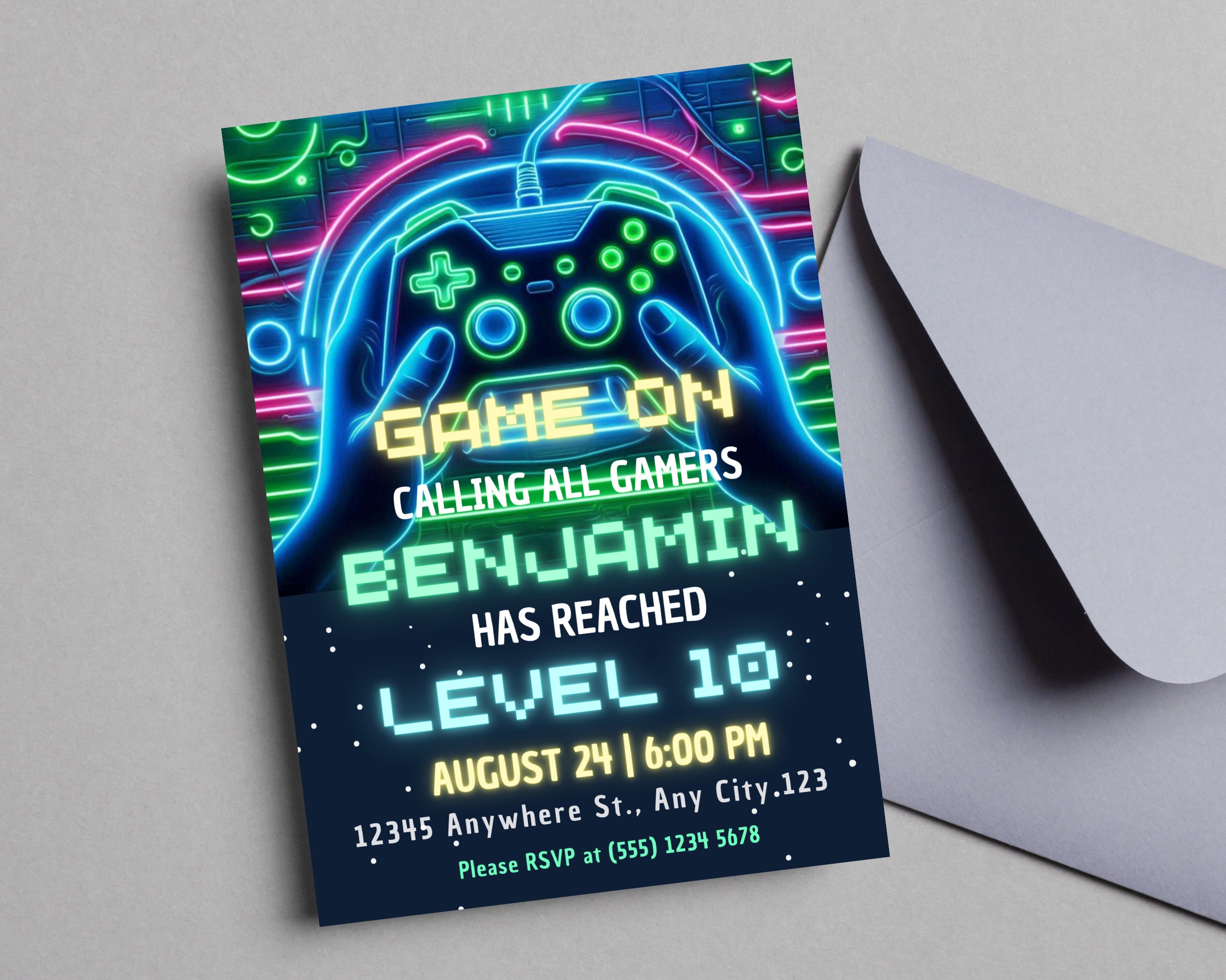 Video Game Birthday Party Invitation, Editable Gaming Birthday Party ...