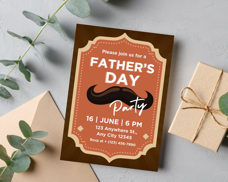 Father's Day Celebration Invitation, Editable Fathers Day Celebration ...