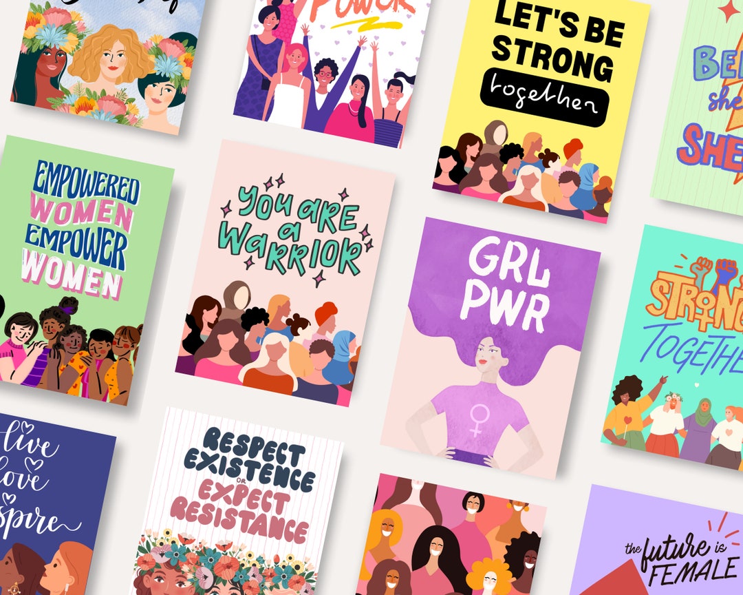 18 Women Empower Printable Cards, Women's Empowerment Cards, Female ...