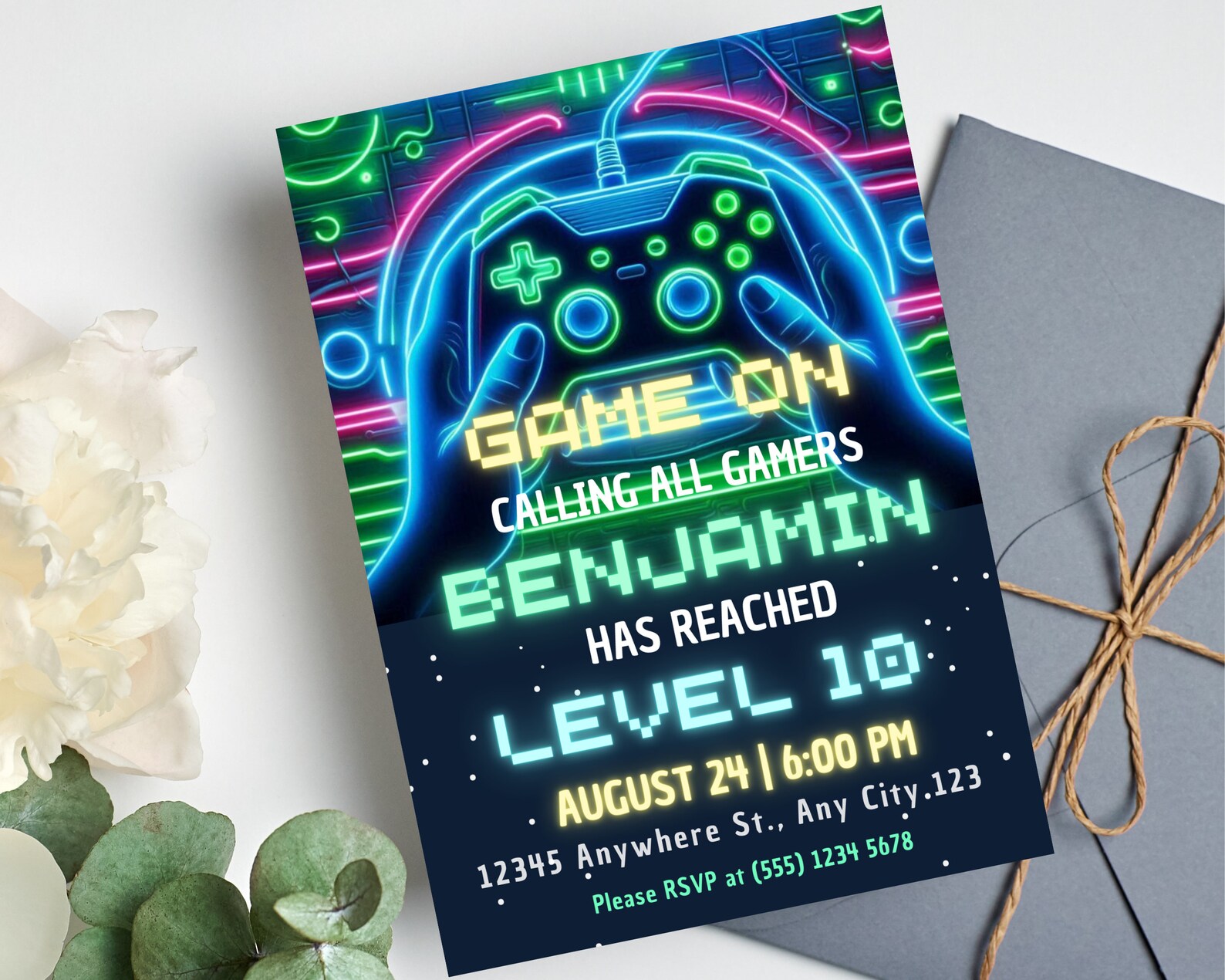 Video Game Birthday Party Invitation, Editable Gaming Birthday Party ...