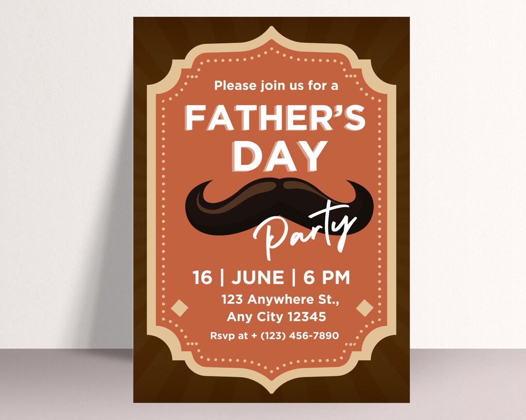 Father's Day Celebration Invitation, Editable Fathers Day Celebration ...