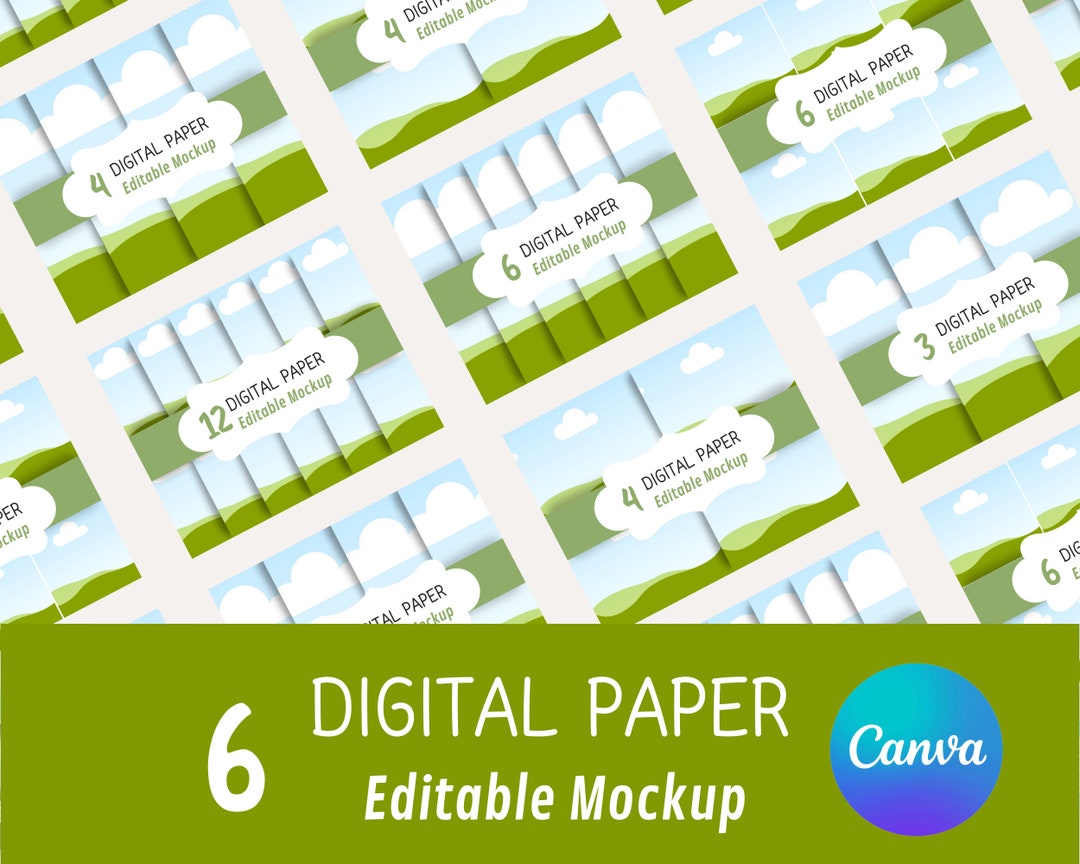 6 Digital Paper Canva Mockup, Etsy Listing Template for Digital Paper ...