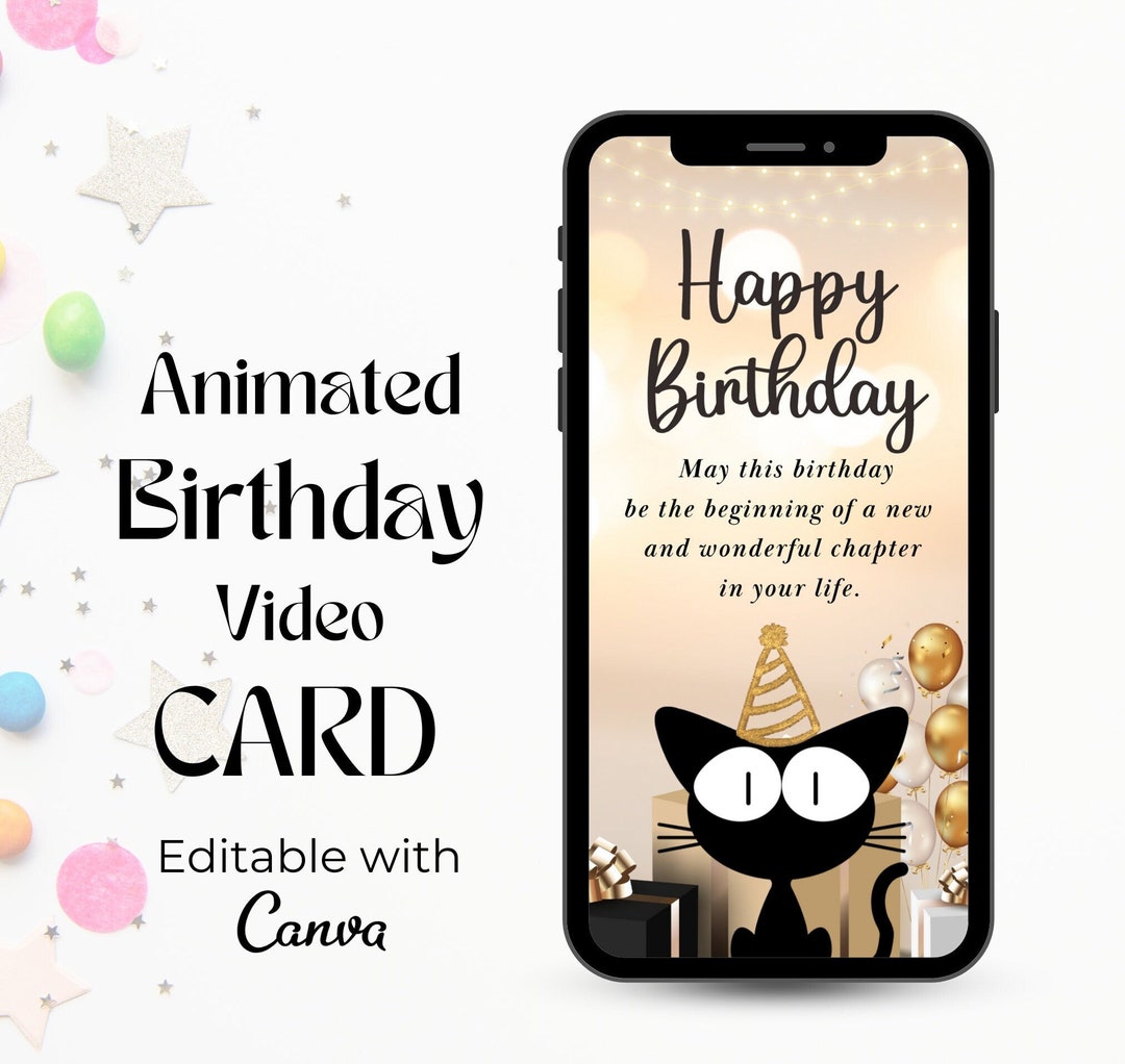 Editable Animated Birthday Greeting E-card Digital Greeting - Etsy