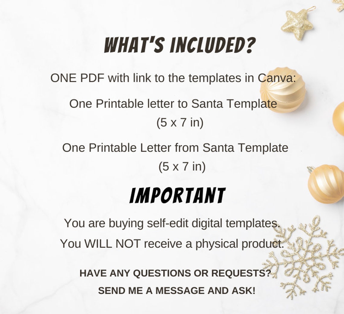 Editable Letter to Santa for Kids Template Letter to Santa - Etsy