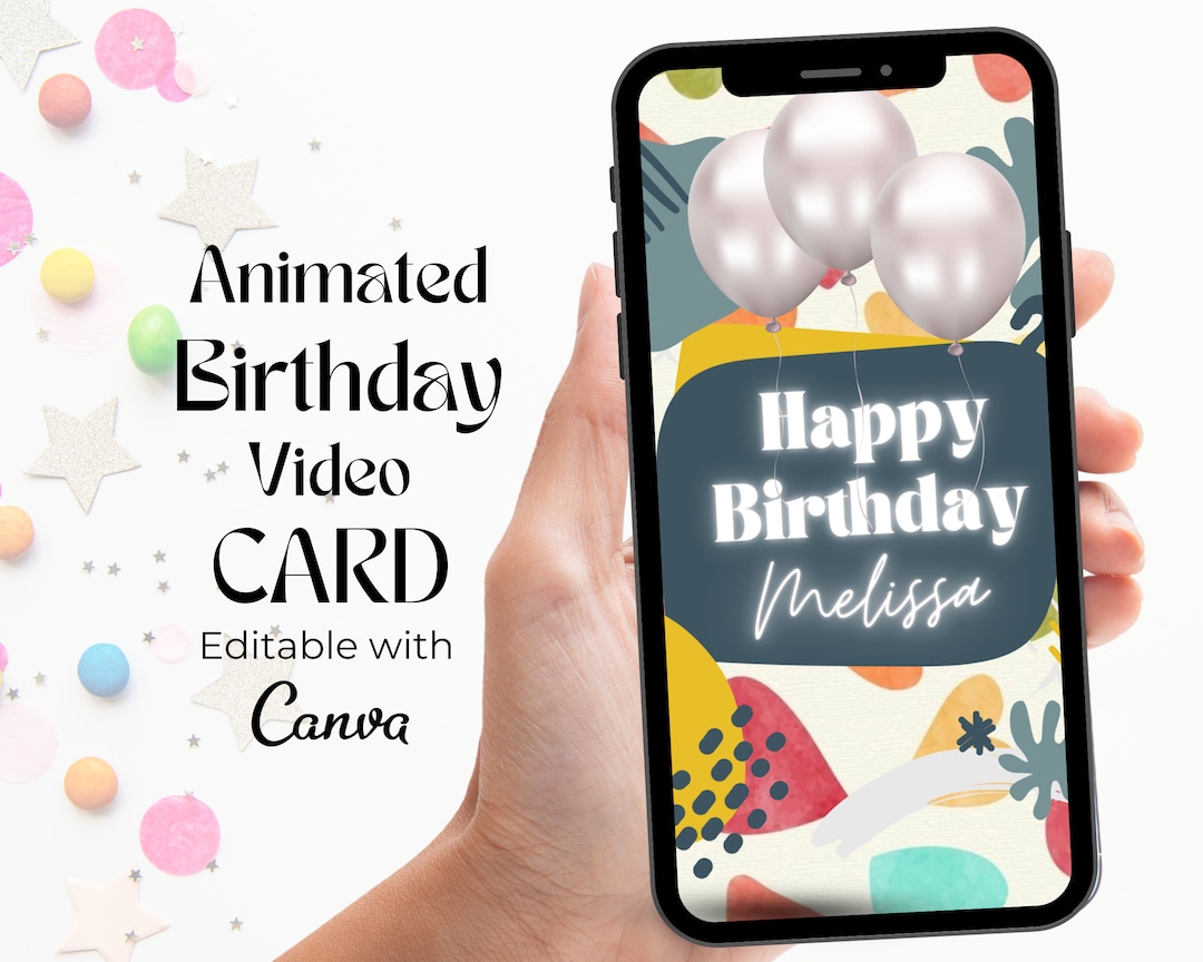Digital Animated Happy Birthday Template - Electronic Greeting Happy ...