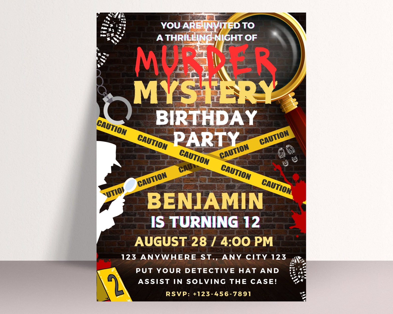 Murder Mystery Birthday Invitation, Editable Murder Mystery Birthday ...