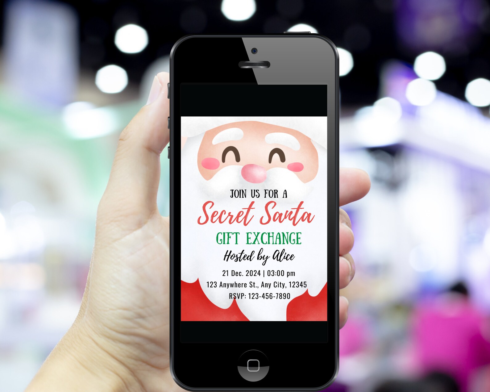 Secret Santa Christmas Party Invitation, Printable Gift Exchange ...
