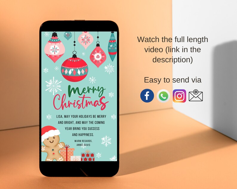 Merry Christmas Video Card, Animated Christmas Greeting Video Card ...