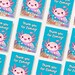 Axolotl Thank You Tags, Girl Axolotl Favor Tags, Axolotl Birthday Party ...