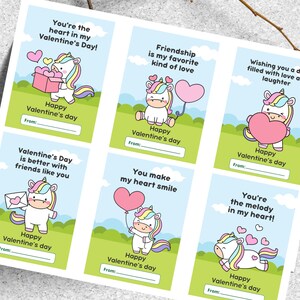 Unicorn Valentine's Day Cards: Printable, Editable (digital Download ...