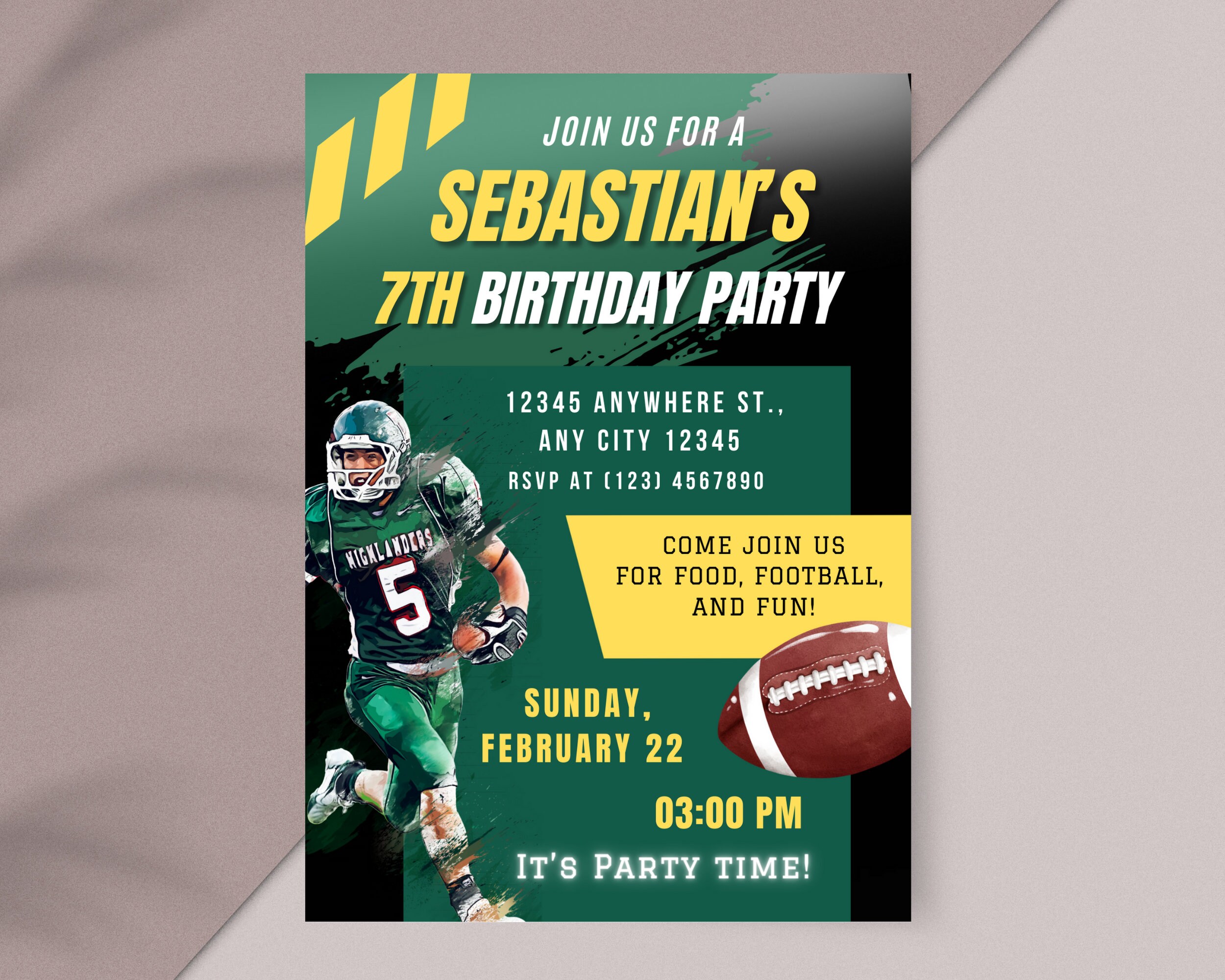 Editable Football Birthday Invitation Template (digital Download) - Etsy