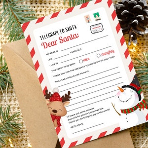 Editable Letter to Santa for Kids Template Letter to Santa - Etsy