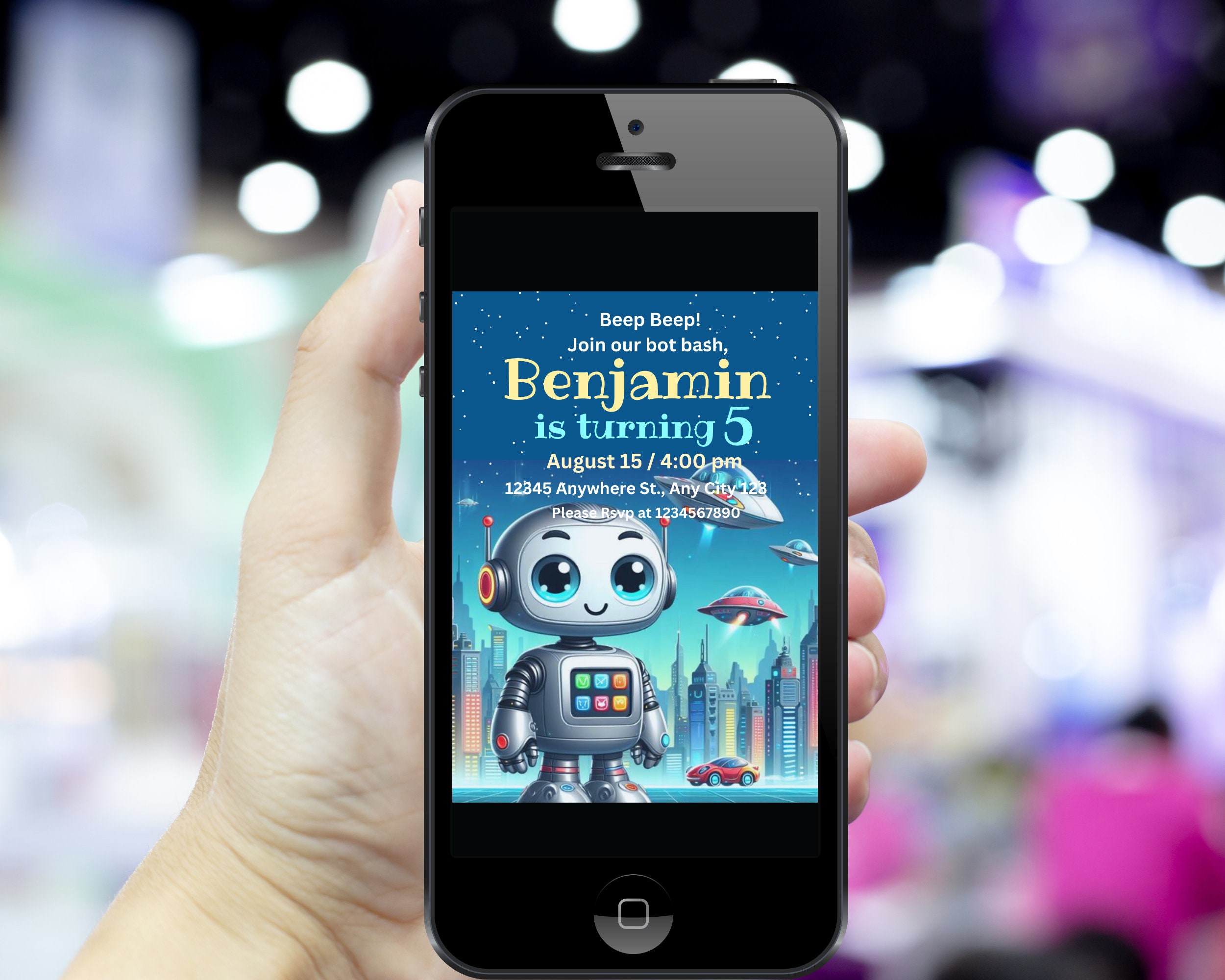 Robot Birthday Party Invitation: Editable Space Theme (digital) - Etsy