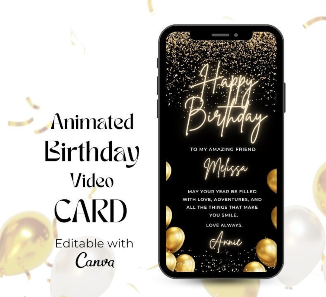 Electronic Birthday Card, Digital Birthday Card, Paperless Card, Happy ...