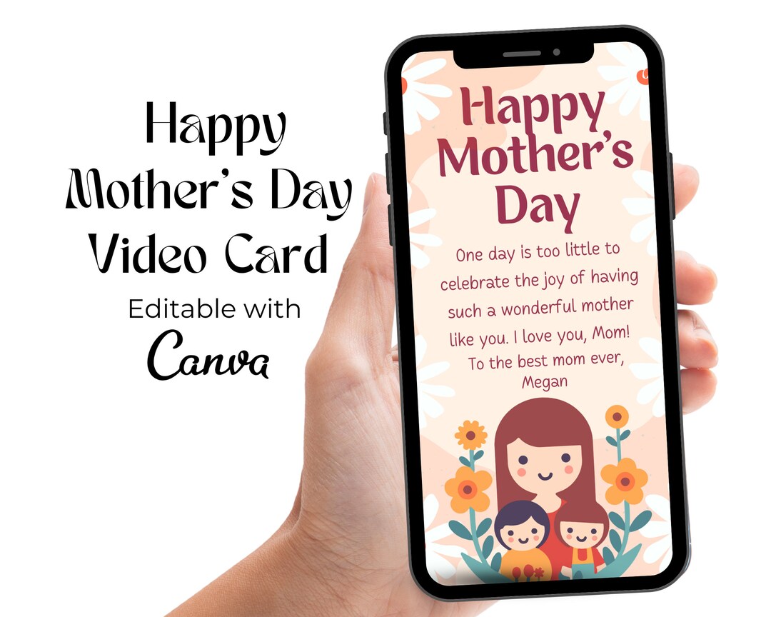 Animated Mother's Day E-card: Flowers, Customizable Video (MP4, GIF) - Etsy