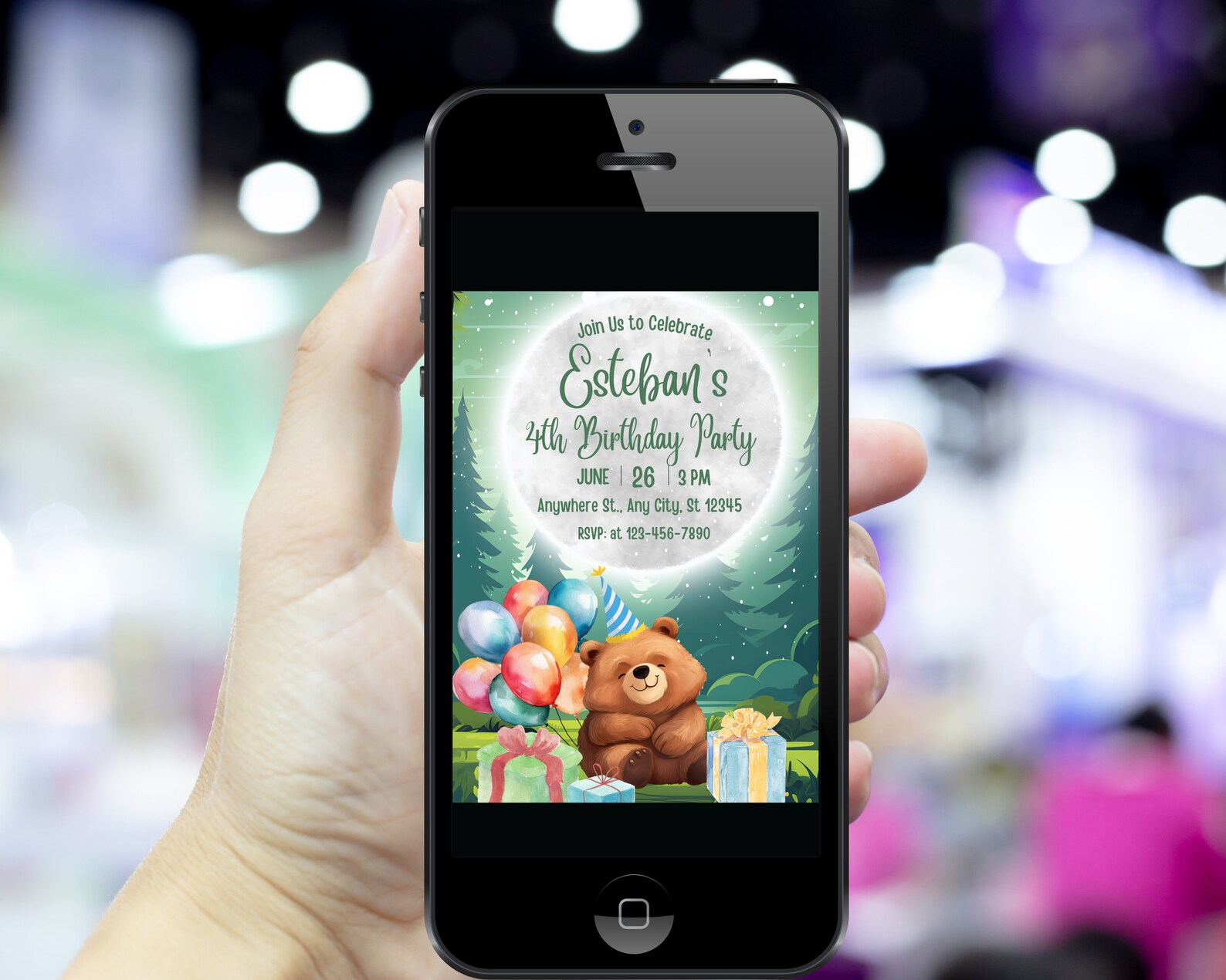 Editable Teddy Bear Birthday Invitation, Cute Teddy Bear Birthday ...
