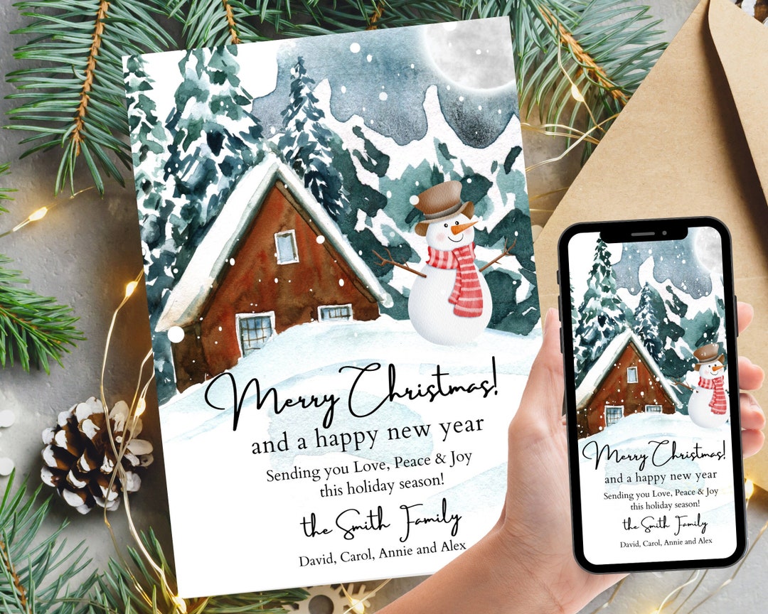 Merry Christmas & Happy New Year Video Card, Animated Christmas Video ...