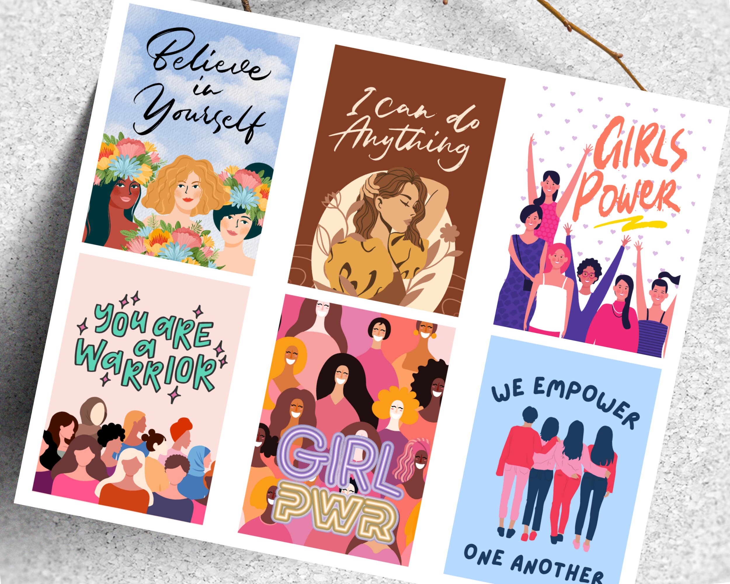 Women Empowerment Printable Cards: Feminist Art (digital Download) - Etsy
