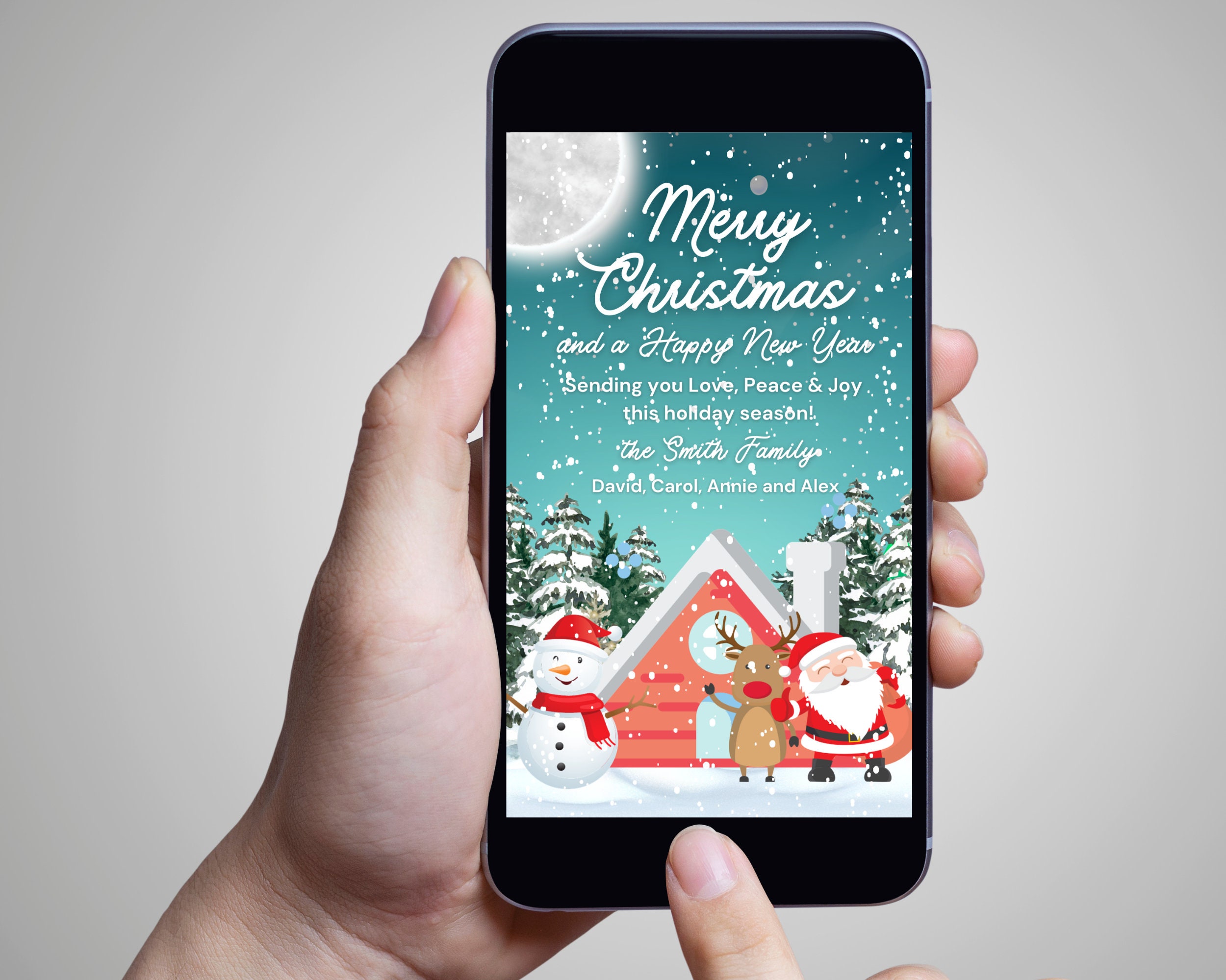 Animated Christmas Video Card: Editable Snowman Design (MP4 & PNG) - Etsy