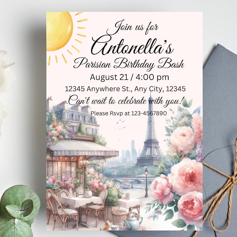 Paris Invitation - Etsy