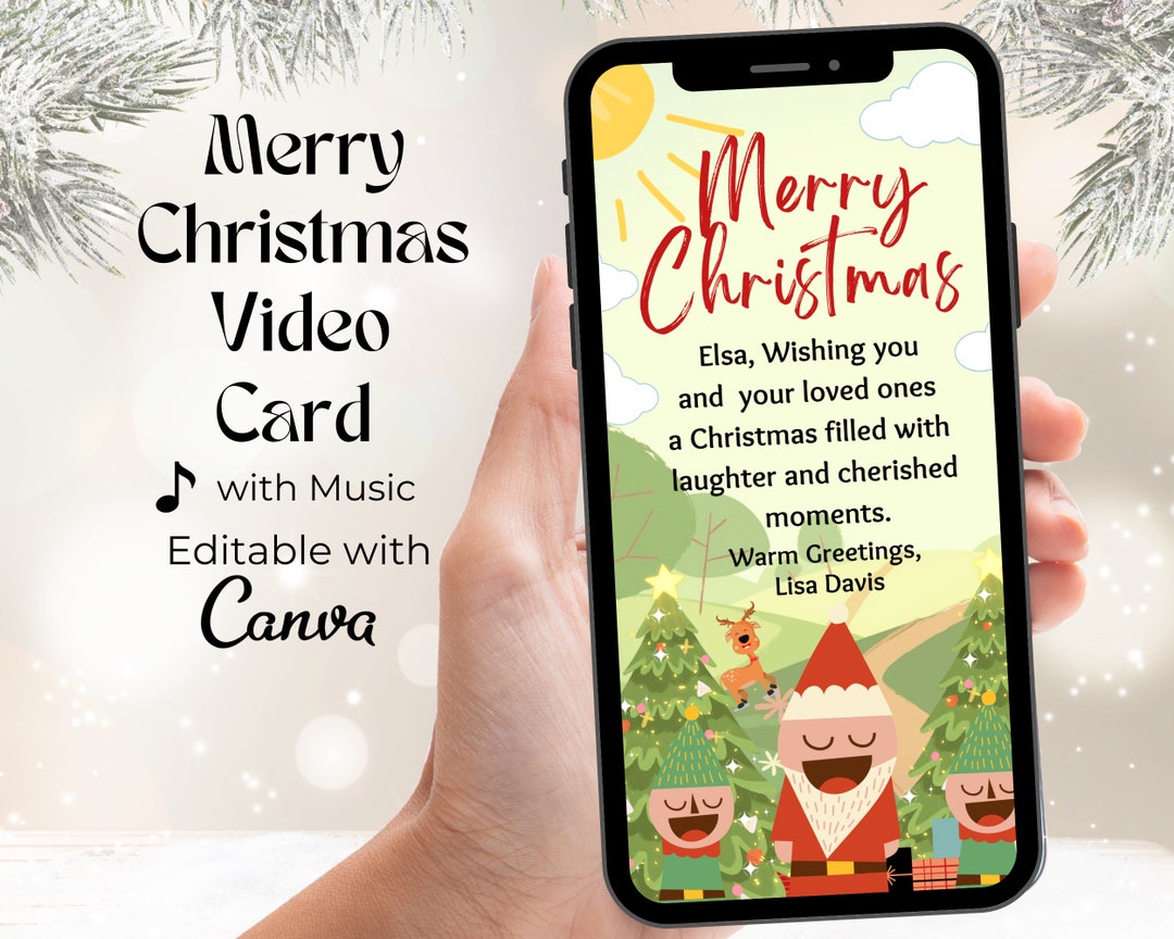 Merry Christmas Video Card, Animated Christmas Greeting Video Card ...