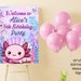 Axolotl Birthday Party Welcome Sign: Editable Pink Design (digital ...