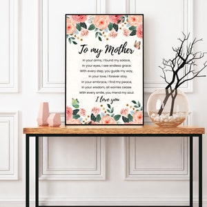 Editable Mom Poem, Printable Gift for Mom, Mother's Day Gift, Greeting ...