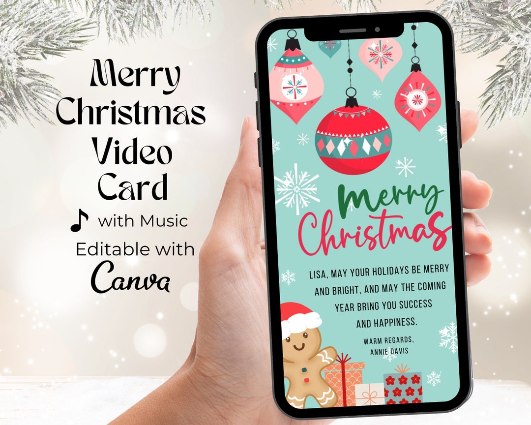 Merry Christmas Video Card, Animated Christmas Greeting Video Card ...