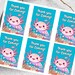 Axolotl Thank You Tags, Girl Axolotl Favor Tags, Axolotl Birthday Party ...